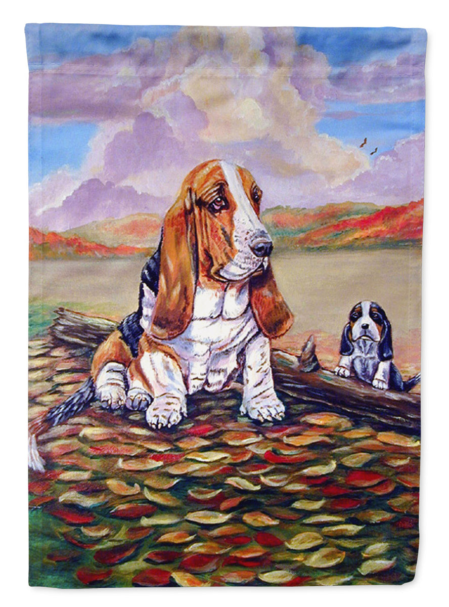Basset Hound Little one watching Flag Garden Size 7004GF| If It's Flags