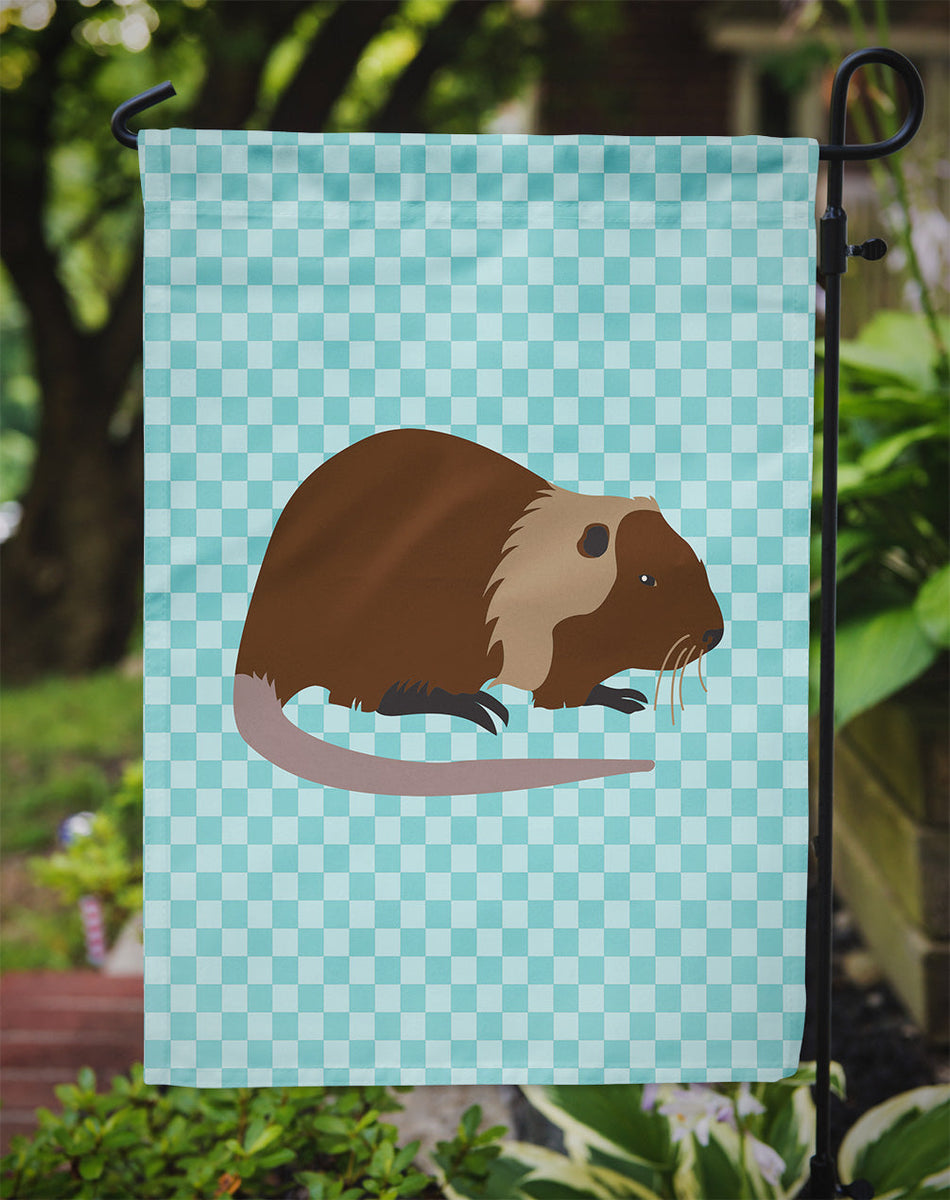 Coypu Nutria River Rat Blue Check Flag Garden Size BB8053GF| If It's Flags