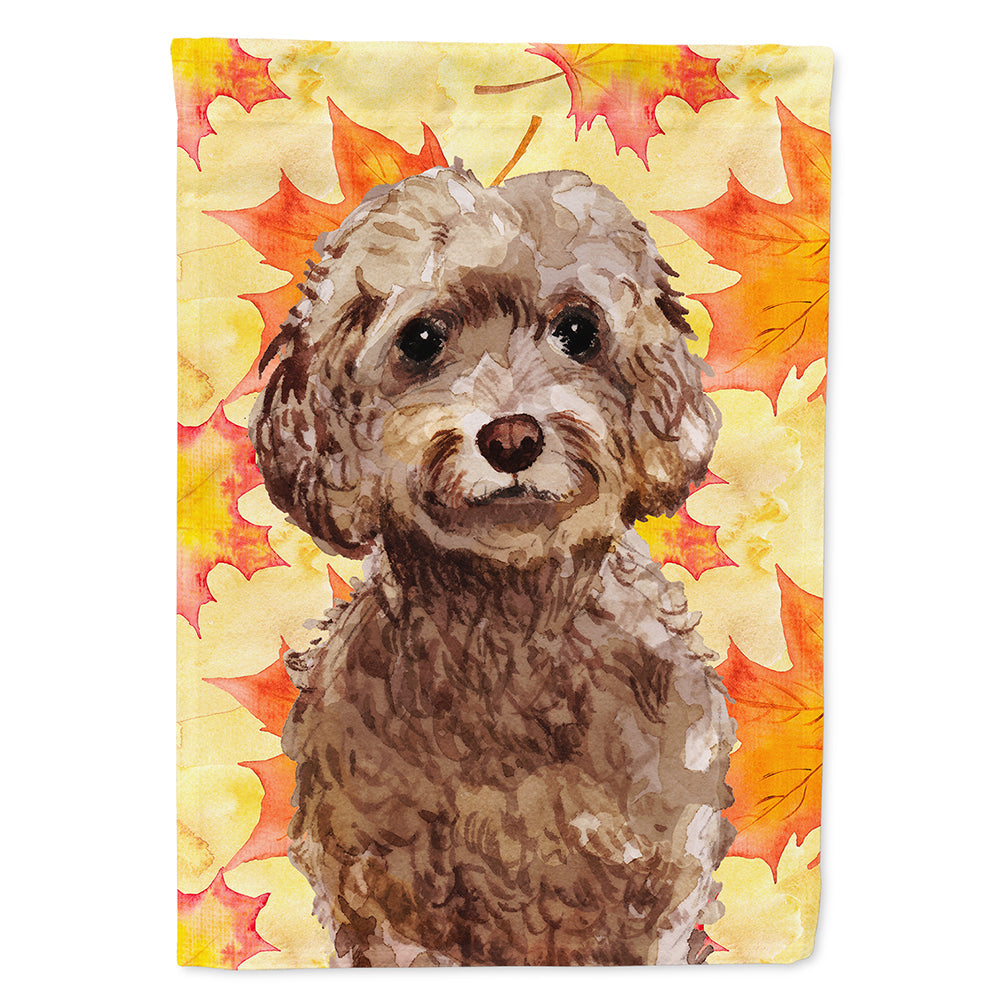 Brown Cockapoo Fall Flag Canvas House Size BB9514CHF BB9514CHF| If It's ...