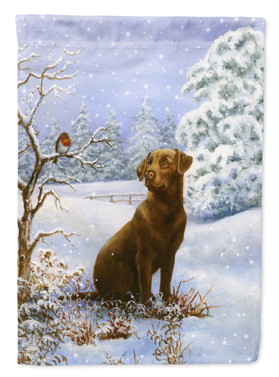 Chocolate Labrador Snowy Robin Flag Garden Size BDBA434AGF BDBA434AGF ...