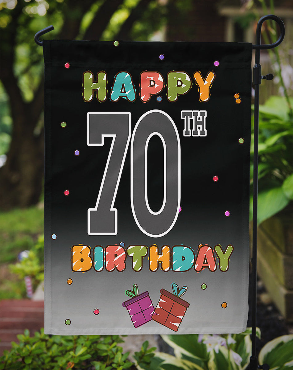 Happy 70th Birthday Flag Garden Size CJ1126GF CJ1126GF| If It's Flags
