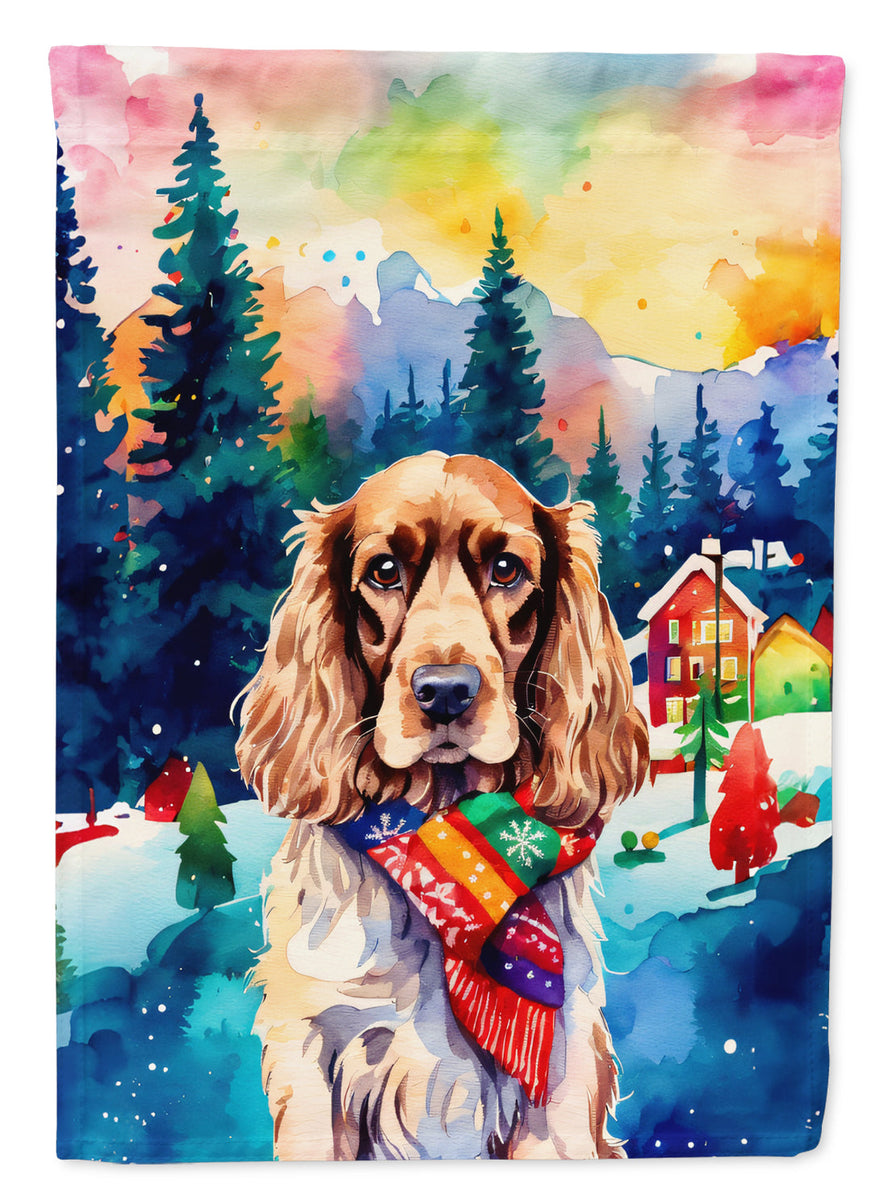 English Cocker Spaniel Christmas House Flag DAC3449CHF| If It's Flags
