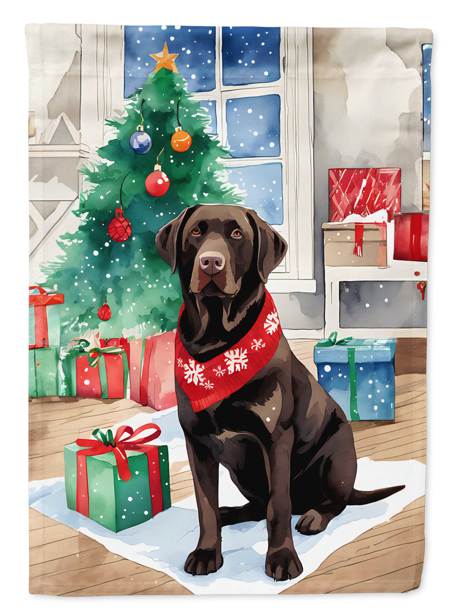 Chocolate Labrador Retriever Christmas Garden Flag DAC3502GF| If It's Flags