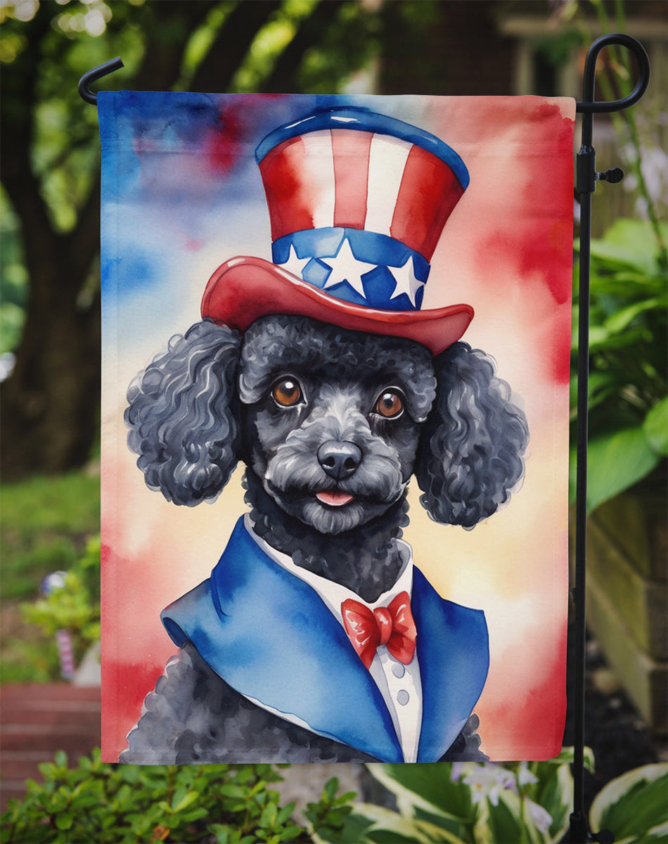 Black Poodle Patriotic American Garden Flag DAC5779GF| If It's Flags