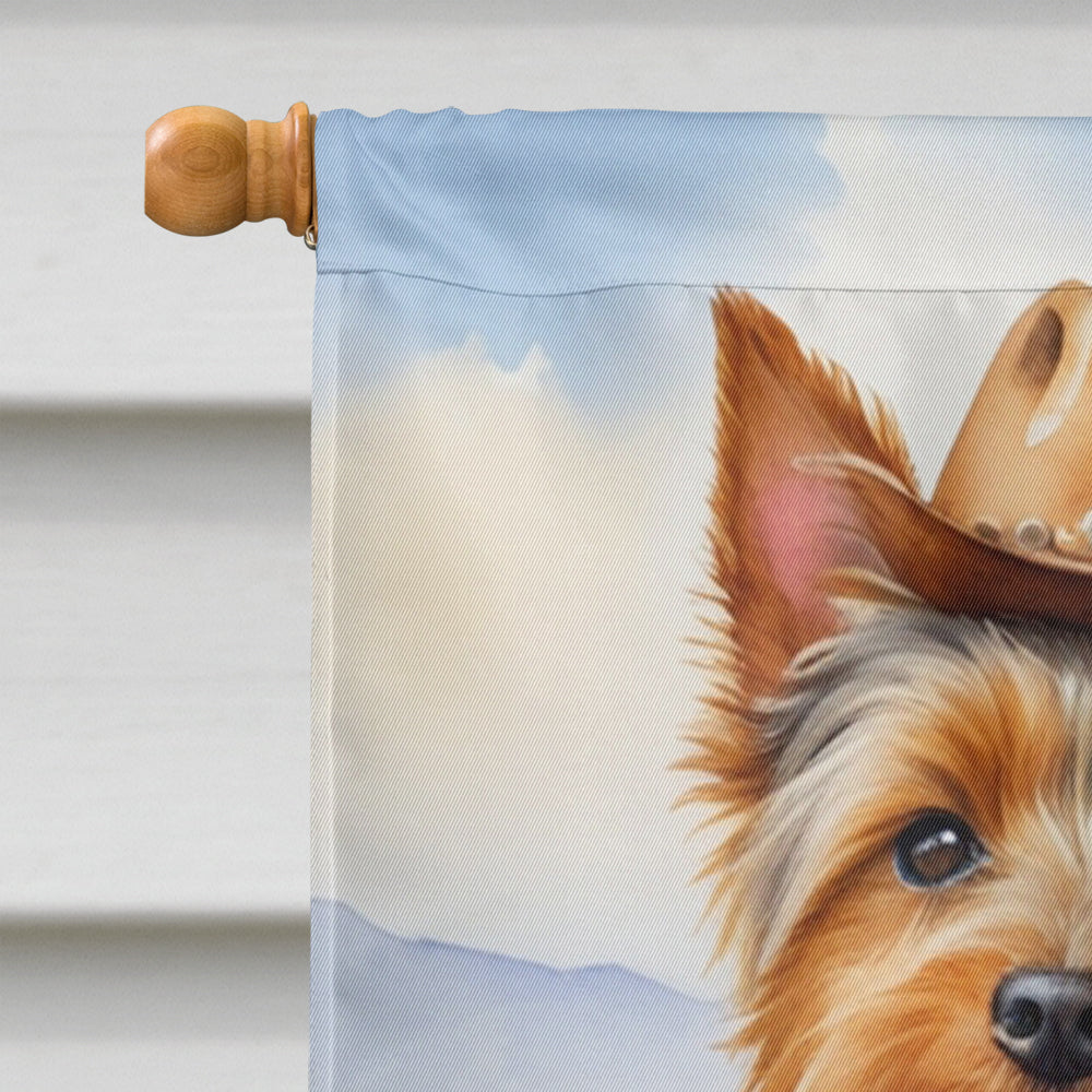 Australian Terrier Cowboy Welcome House Flag| If It's Flags