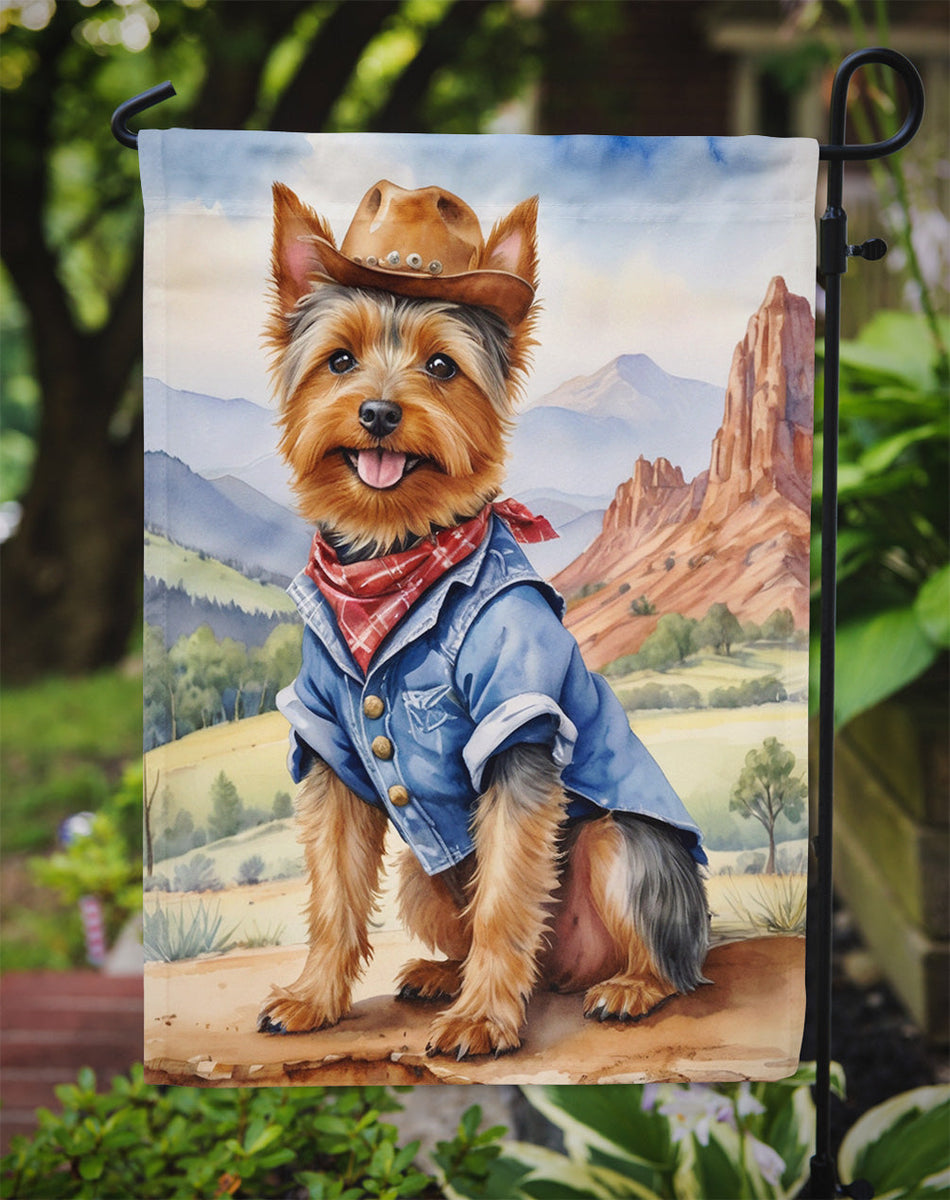 Australian Terrier Cowboy Welcome Garden Flag DAC5840GF| If It's Flags