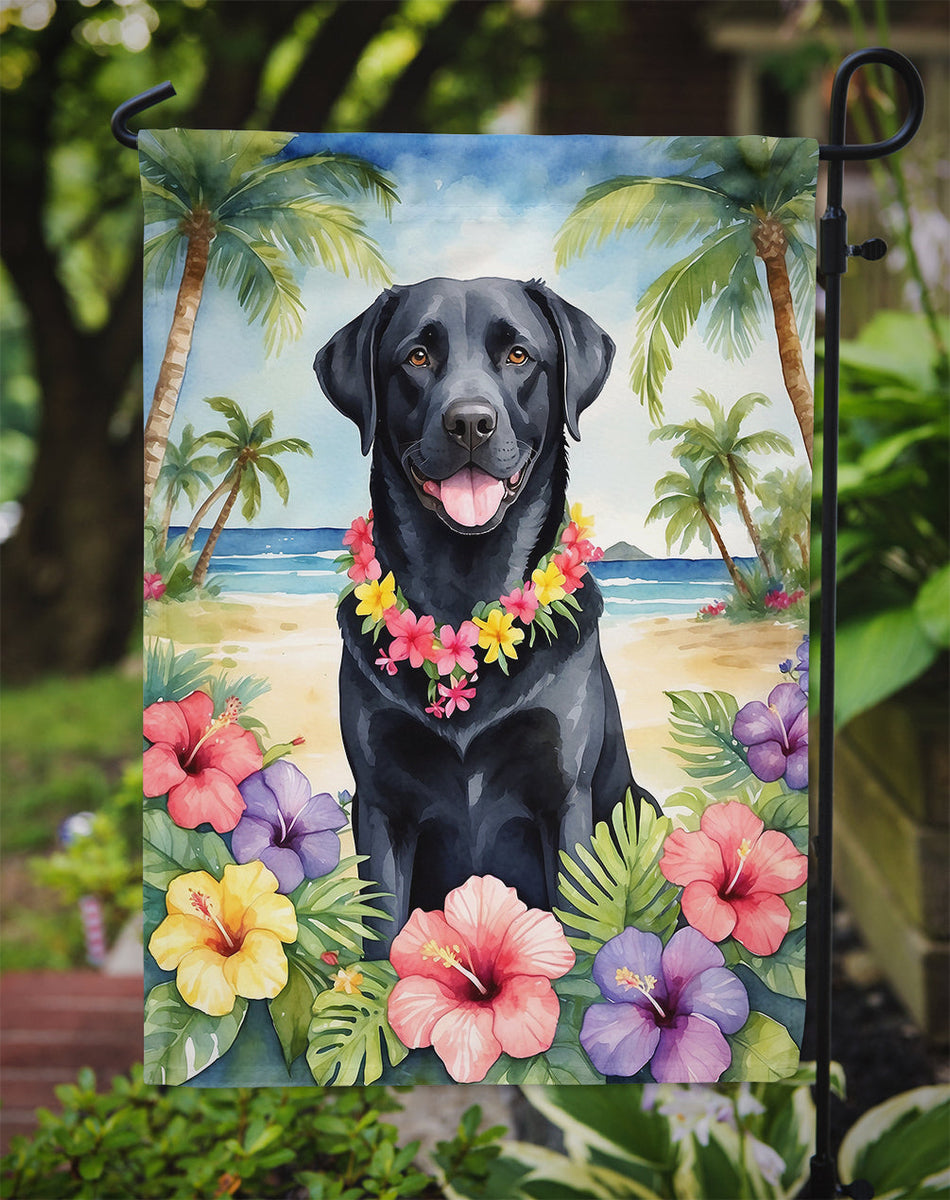 Black Labrador Retriever Luau Garden Flag| If It's Flags