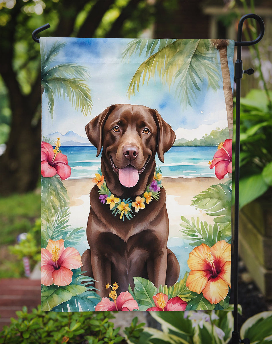 Chocolate Labrador Retriever Luau Garden Flag DAC6466GF| If It's Flags
