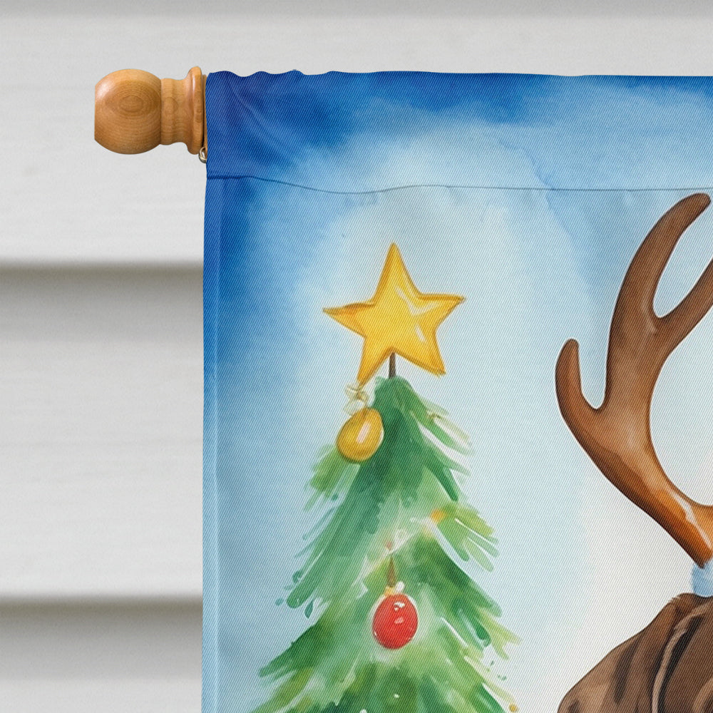 Chocolate Labrador Retriever Christmas Reindeer House Flag| If It's Flags