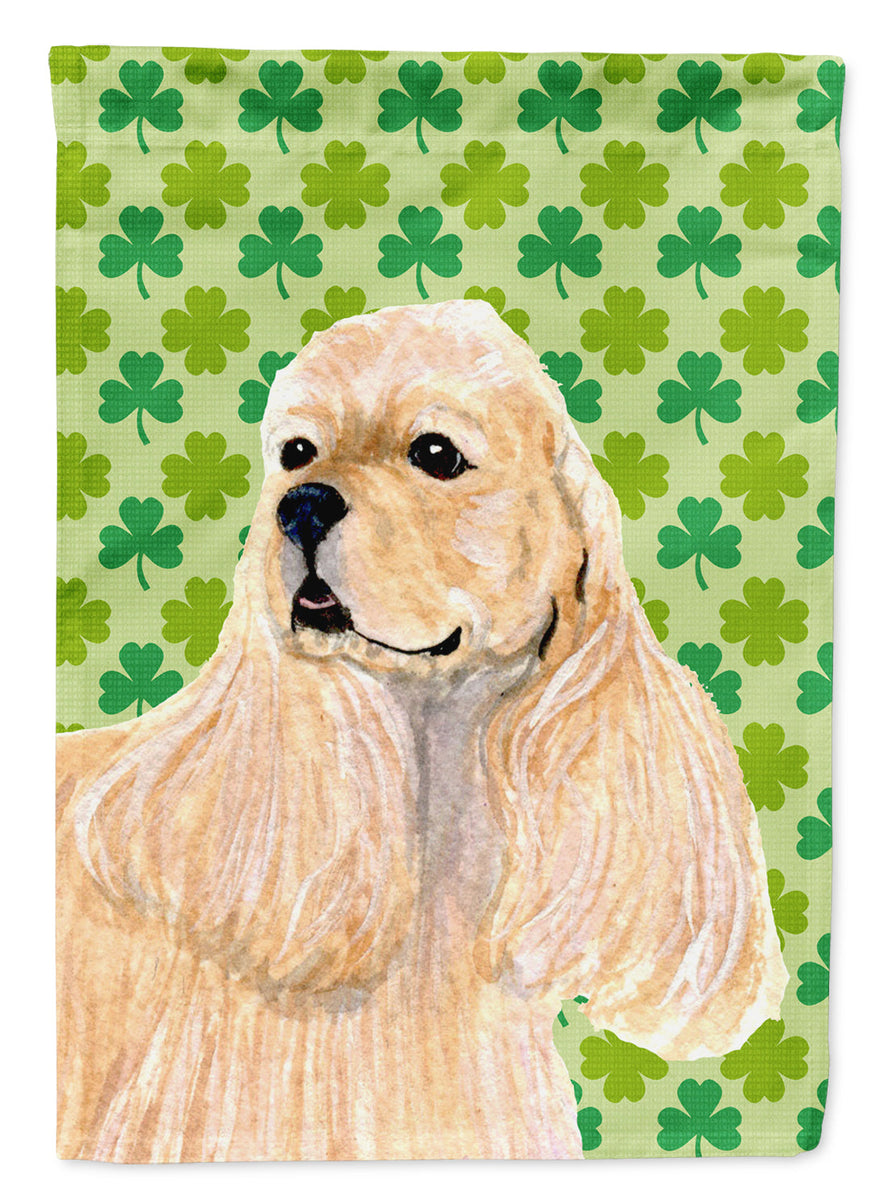 Cocker Spaniel St. Patrick's Day Shamrock Portrait Flag Garden Size ...